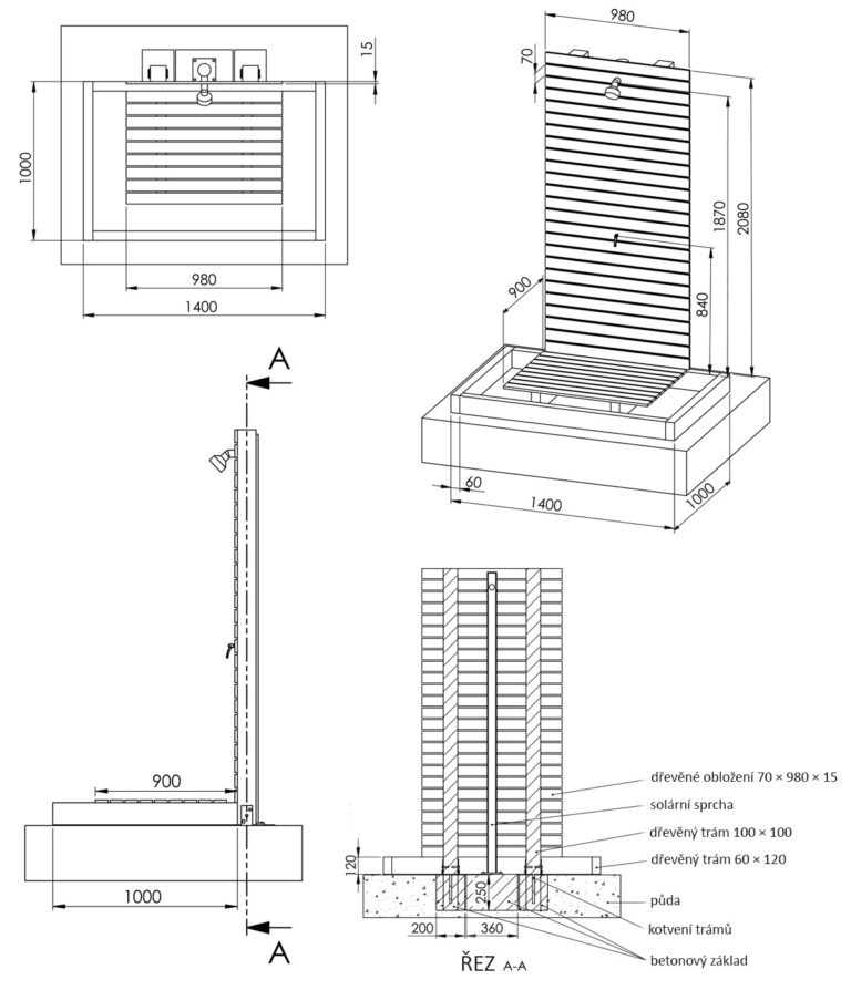 Jak postavit zahradní solární sprchu se stěnou | Recepty prima nápadů